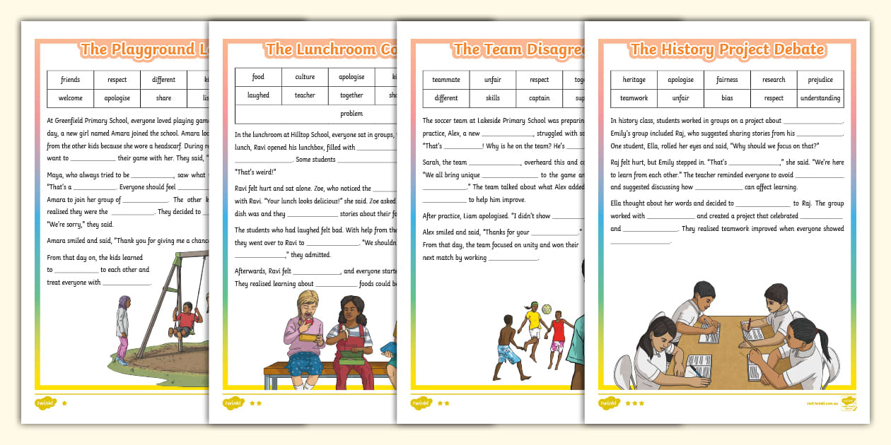 Anti-Racism and Inclusion Differentiated Cloze Passages Pack