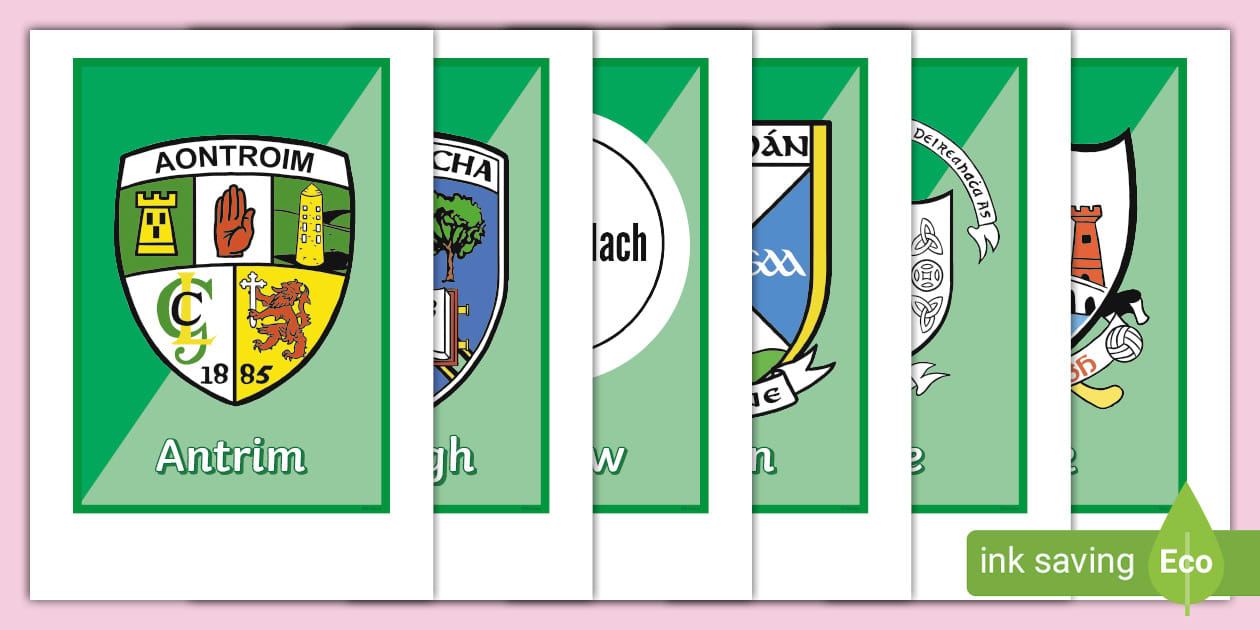Counties of Ireland GAA Display Cards (teacher made)