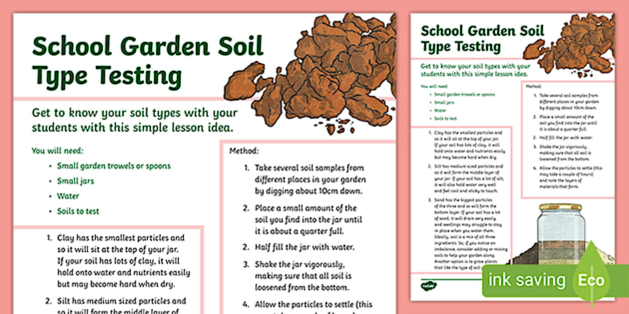 School Garden Soil Type Testing Lesson Ideas (teacher made)