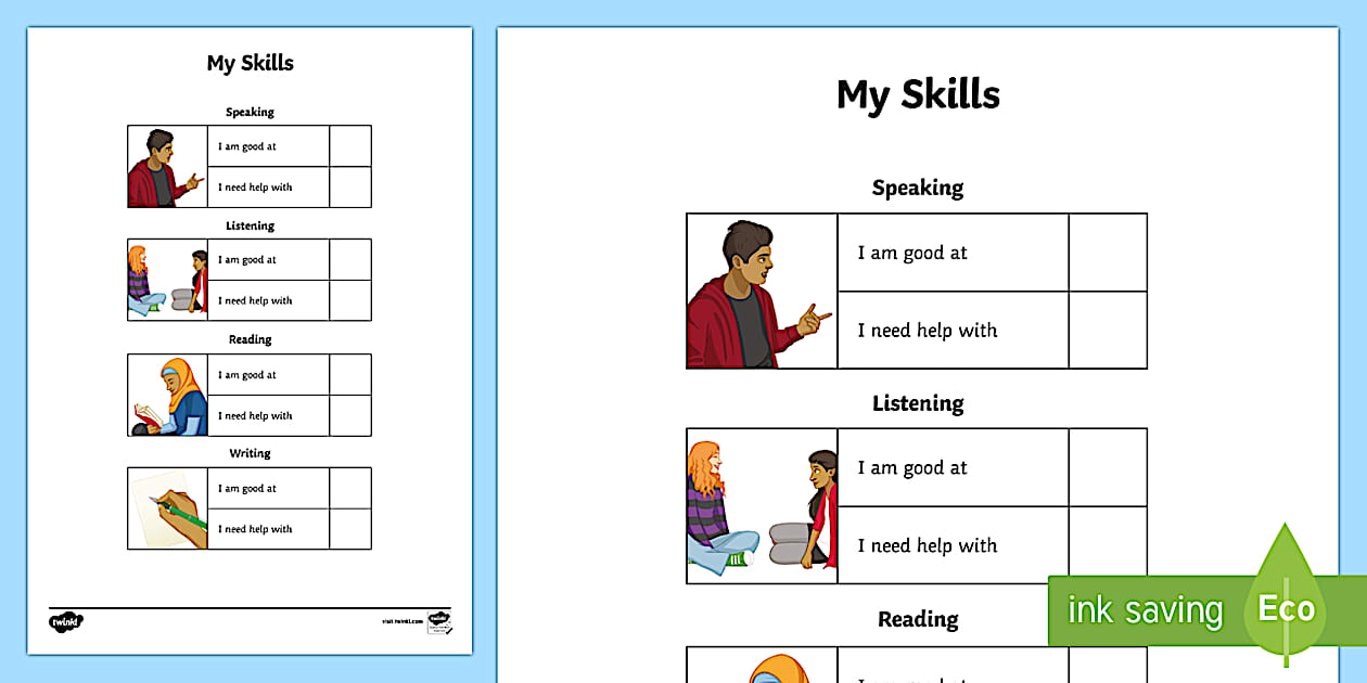 My Skills Tick List Worksheet / Worksheet - Key Stage 4 Entry Level