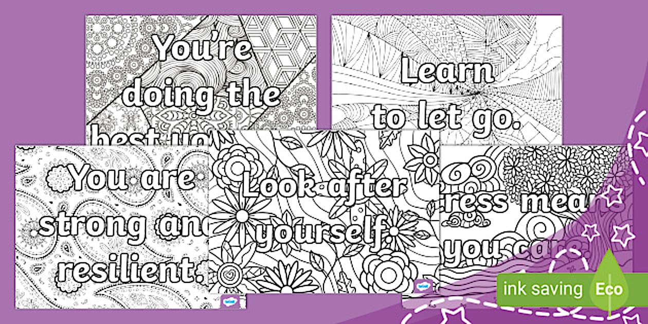 Stress Awareness Mindfulness Colouring (Teacher-Made)