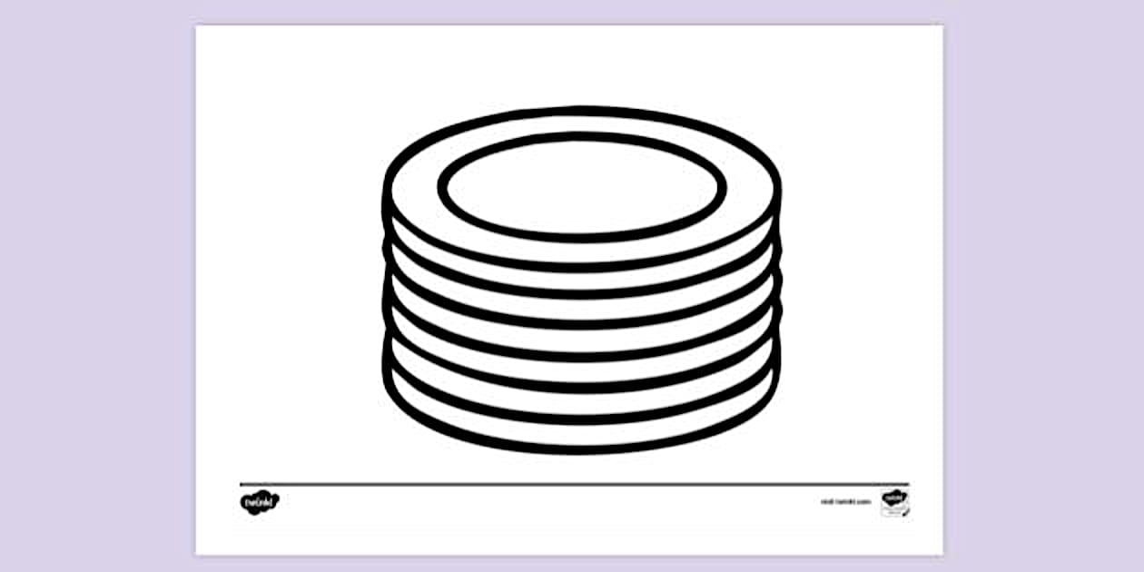 Stack of Plates Colouring Sheet | Colouring Sheets | Twinkl