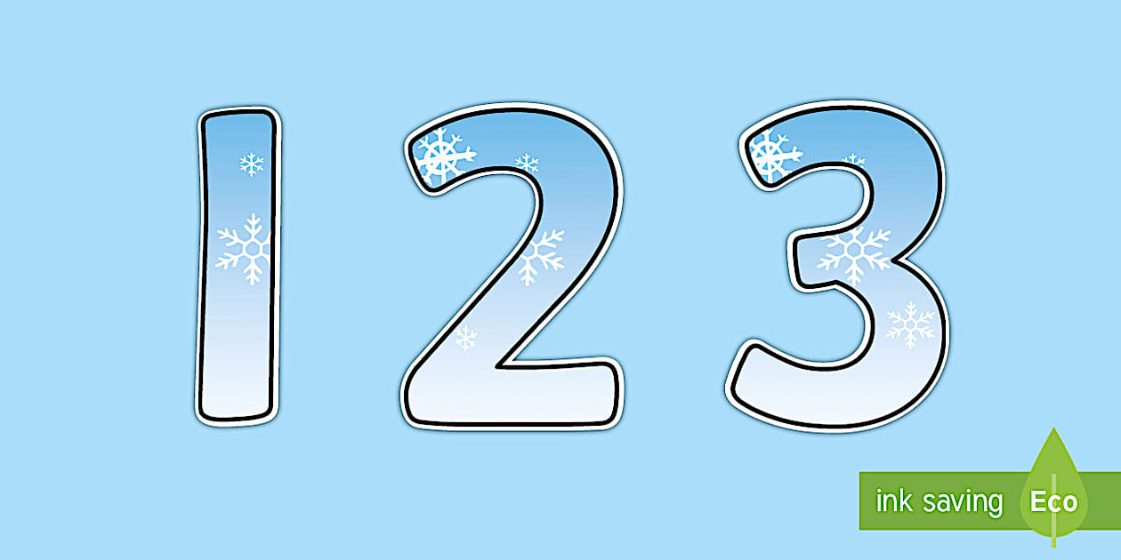 0-9 Display Numbers (Winter Snowflakes) (teacher made)