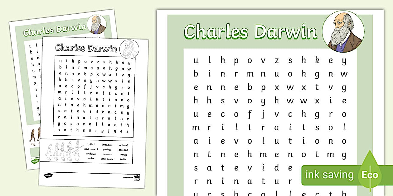 Charles Darwin Word Search (teacher made) - Twinkl