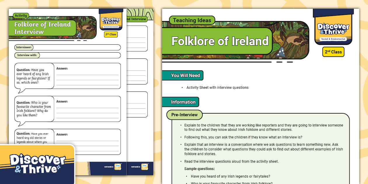 Folklore of Ireland Interview Activity Sheet