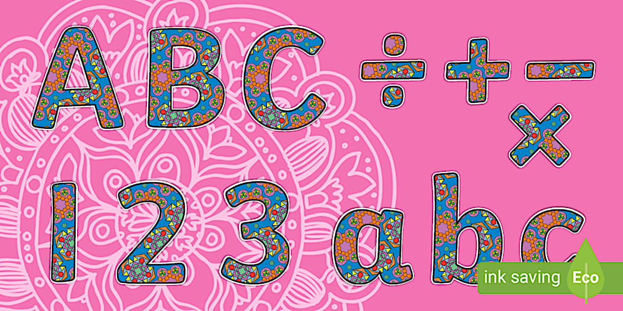 Editable Diwali Rangoli Pattern Display Lettering - Twinkl