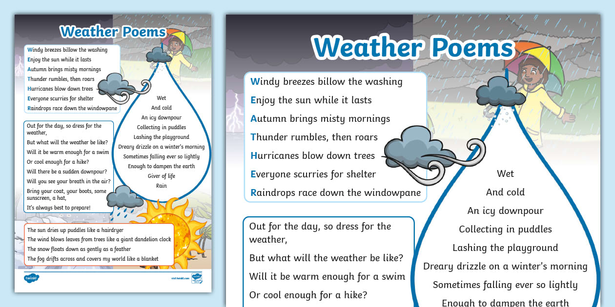 Weather Poem Examples - Twinkl - KS1 - Twinkl