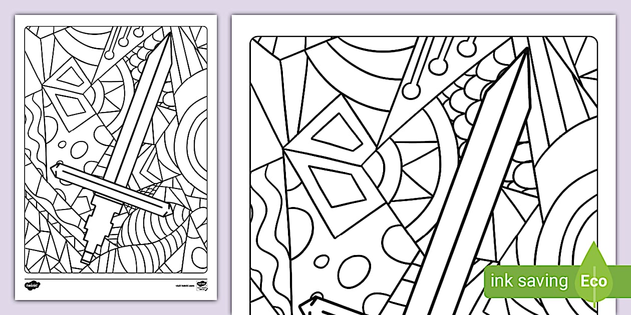 Sword Mindfulness Colouring (professor feito) - Twinkl