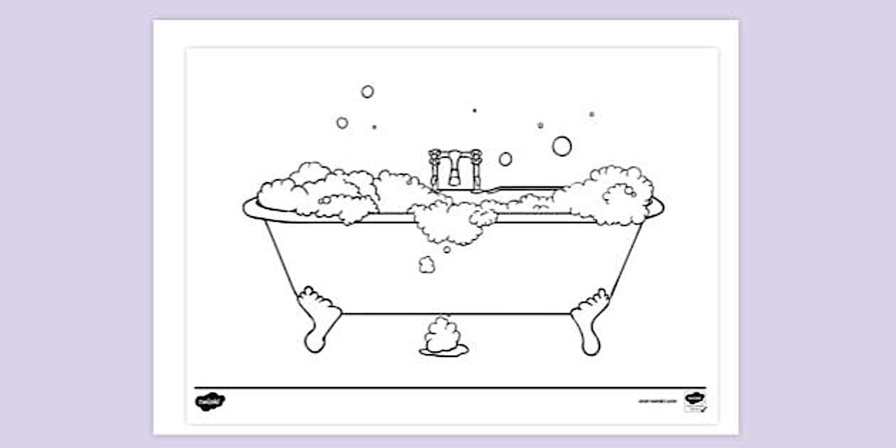 Bubble Bath Colouring Sheet - Colouring Sheets - Twinkl
