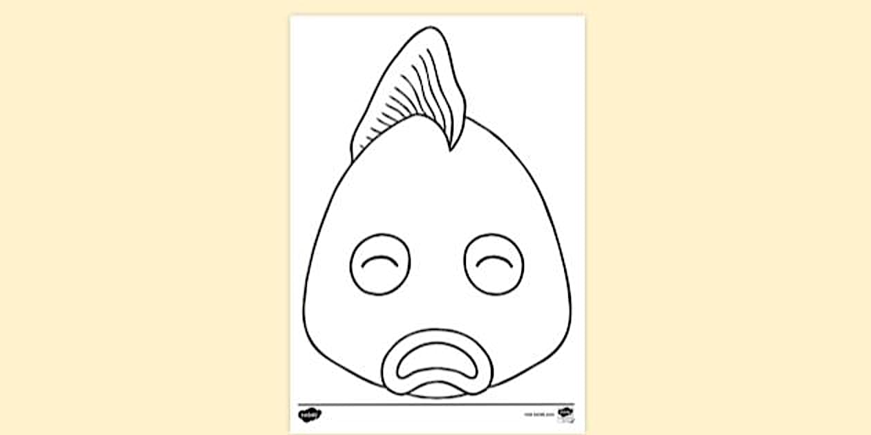 Goldfish Role Play Mask Colouring Sheet (teacher made)