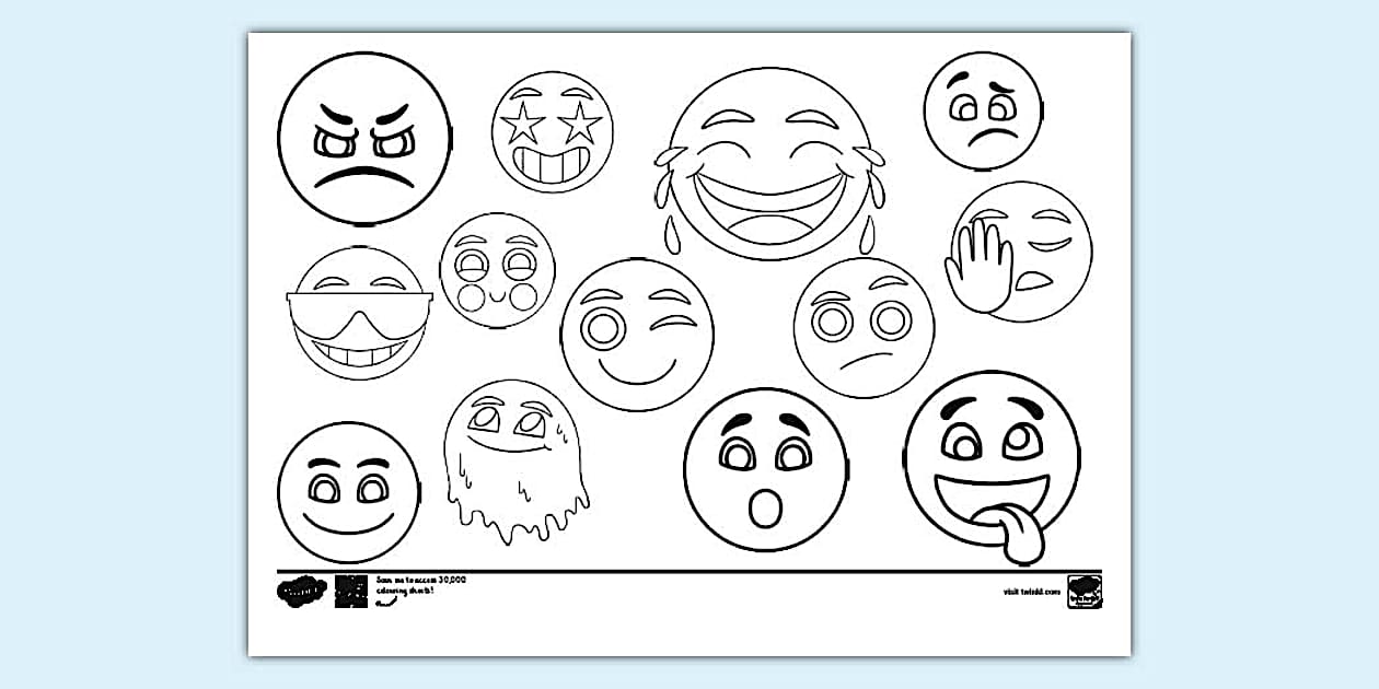 😊 Emoji Colouring Page (Teacher-Made) - Twinkl