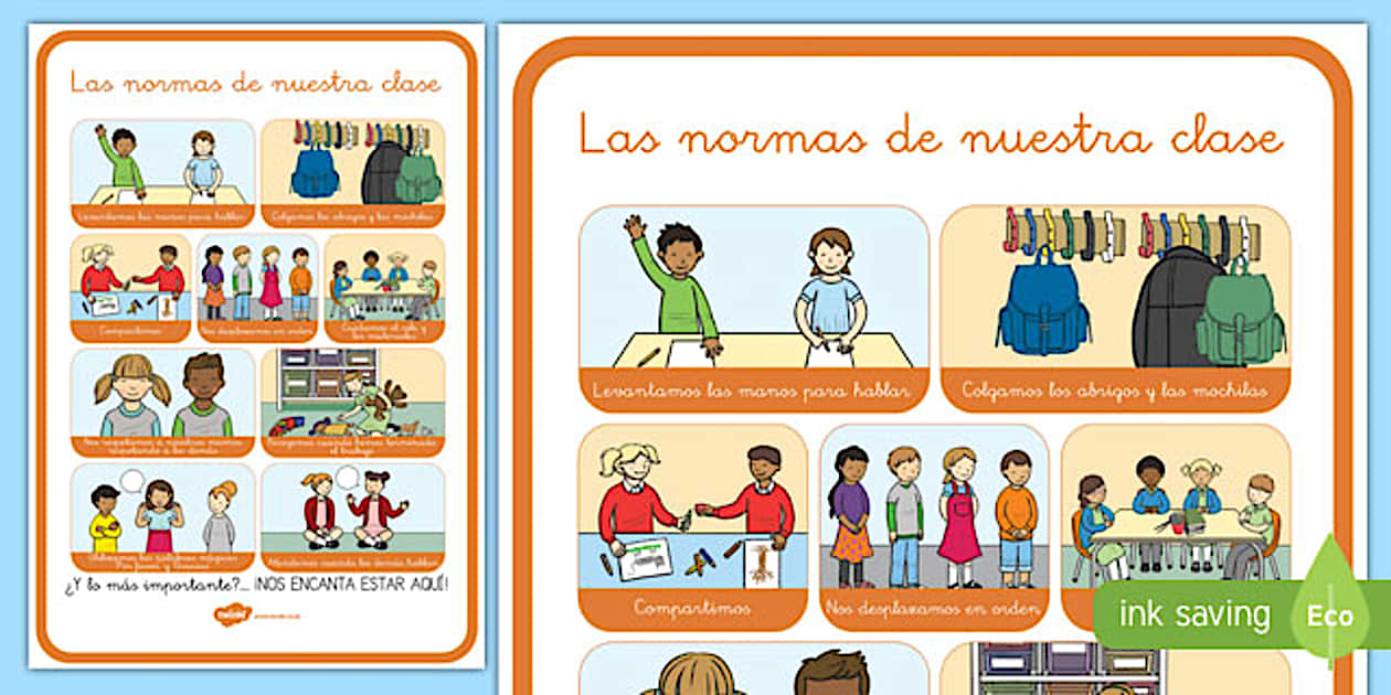 Póster: Las normas de nuestra clase (teacher made) - Twinkl