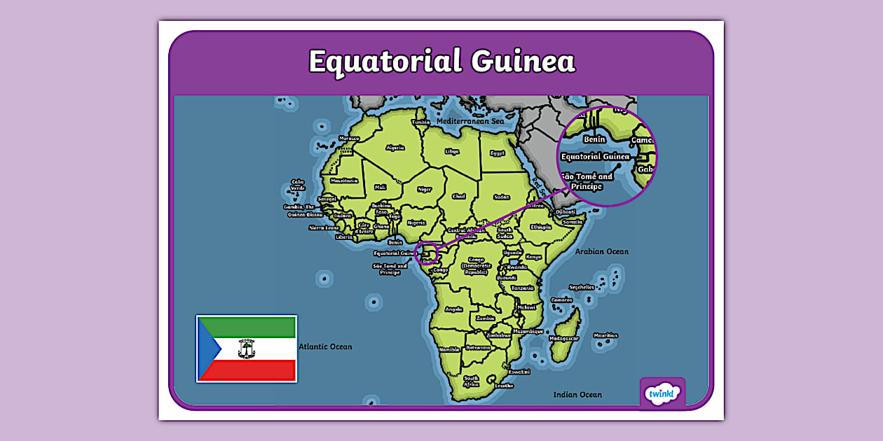 Equatorial Guinea Africa Map Display Poster - Twinkl