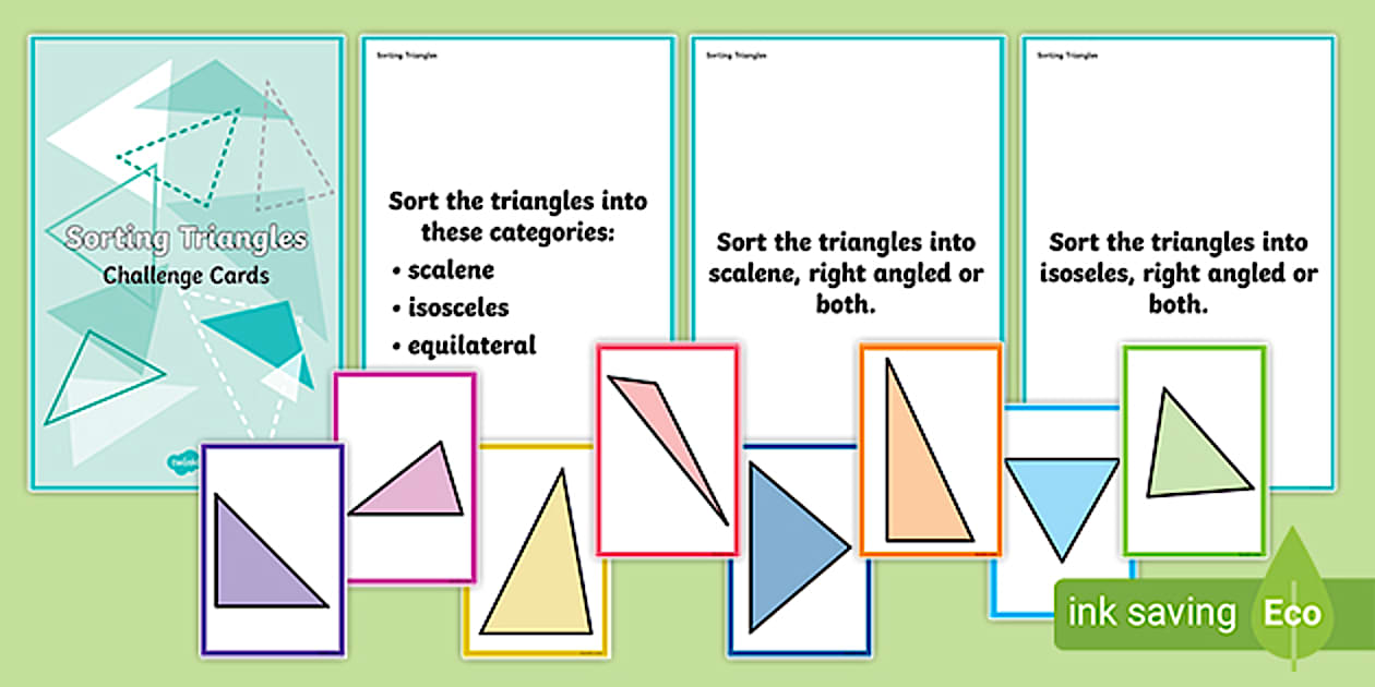 Sorting Triangles Challenge Cards (teacher made) - Twinkl