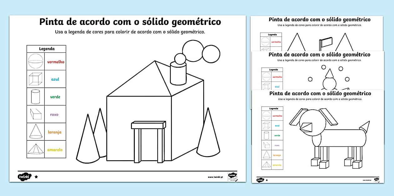 Pinta conforme o sólido geométrico I Twinkl - Twinkl