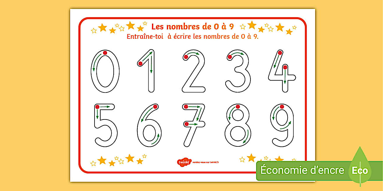 Tracer les nombres de 1 à 10 | Ressource Twinkl