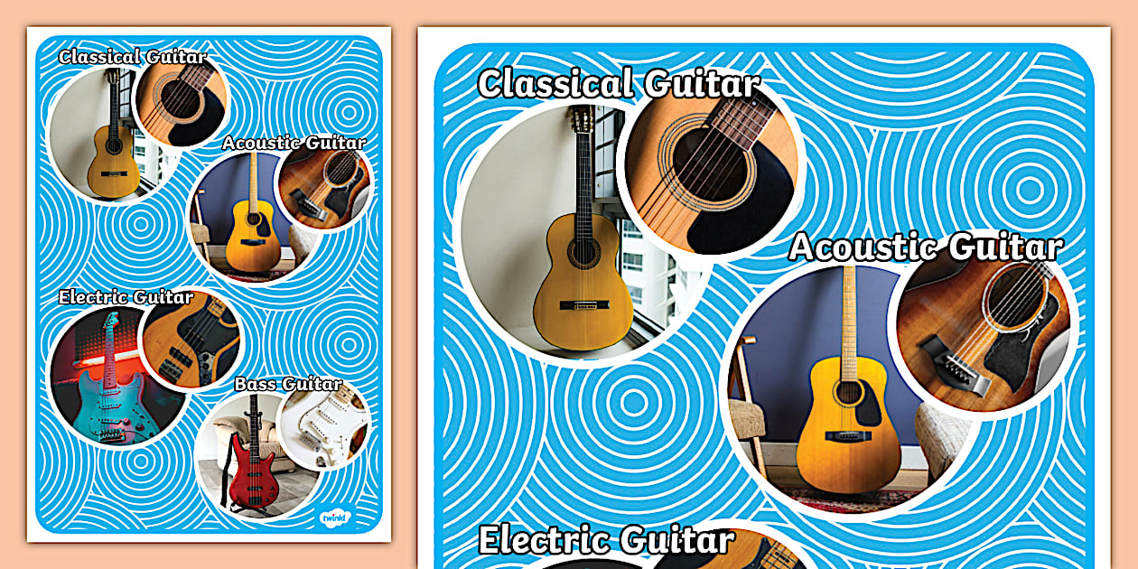 👉 Guitars Photo Display Poster - Twinkl