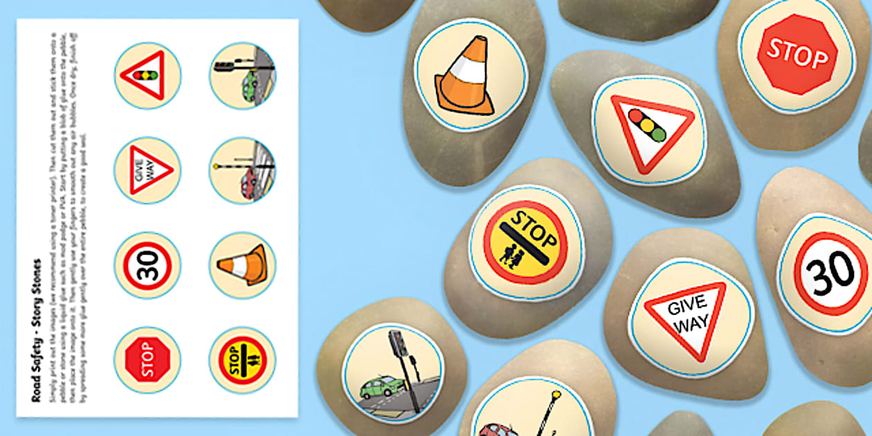 Road Safety Story Stone Image Cut-Outs (teacher made)