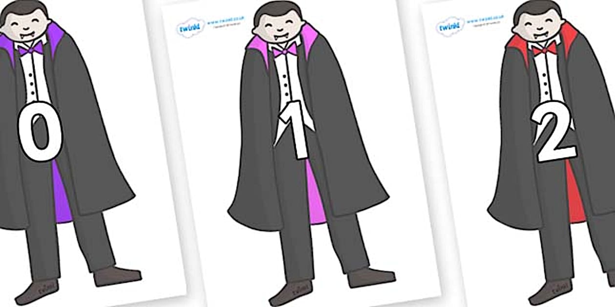 Numbers 0-50 on Vampires (teacher made) - Twinkl