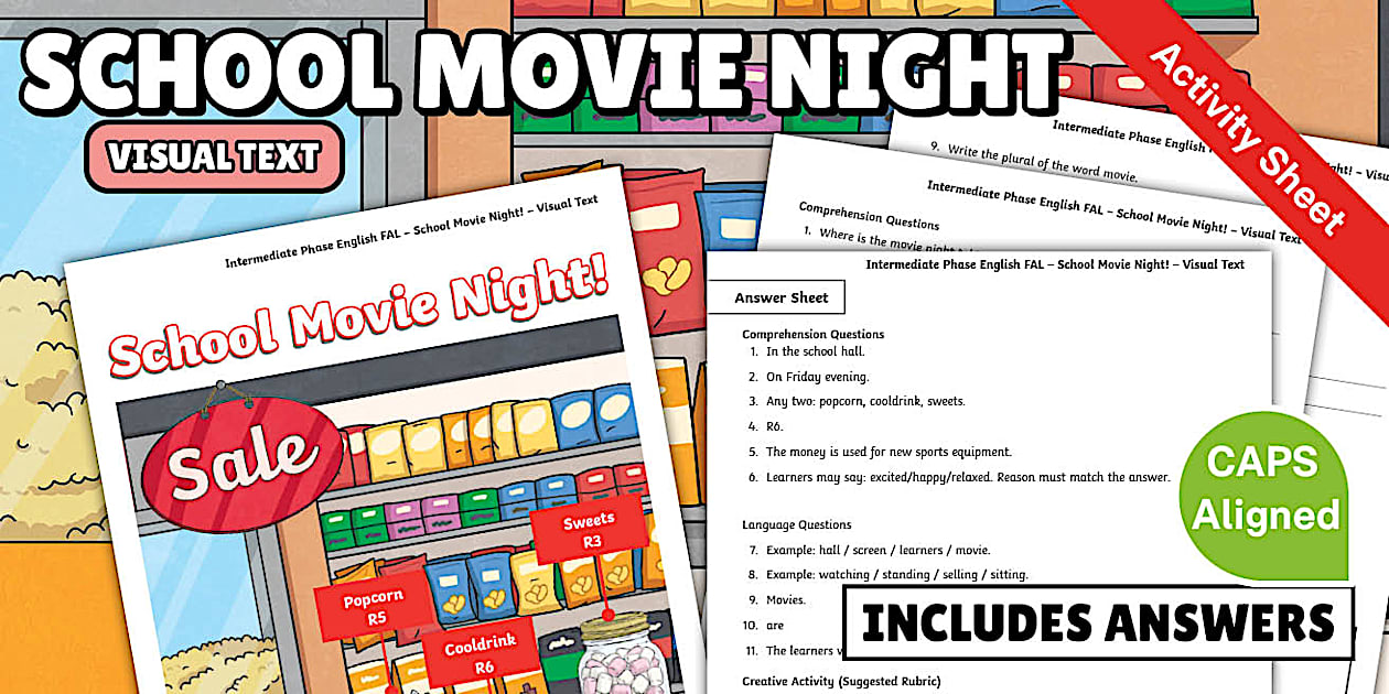 English FAL – School Movie Night – Visual Text