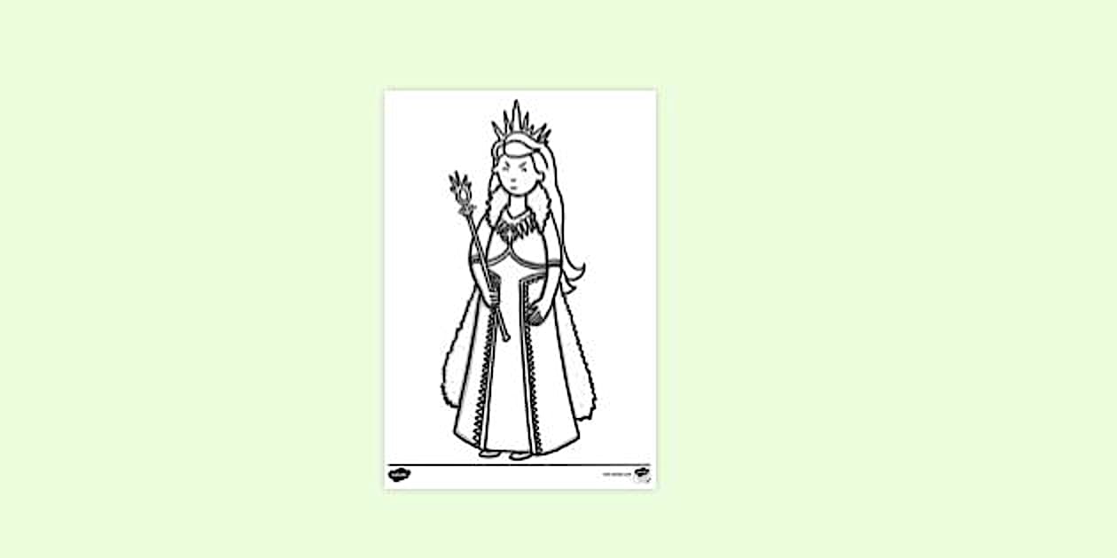 Snow Queen Colouring Sheet | Teaching Resources | Twinkl