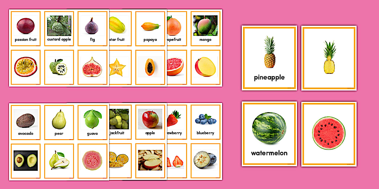Fruits and Their Halves Matching Photo Cards - Twinkl