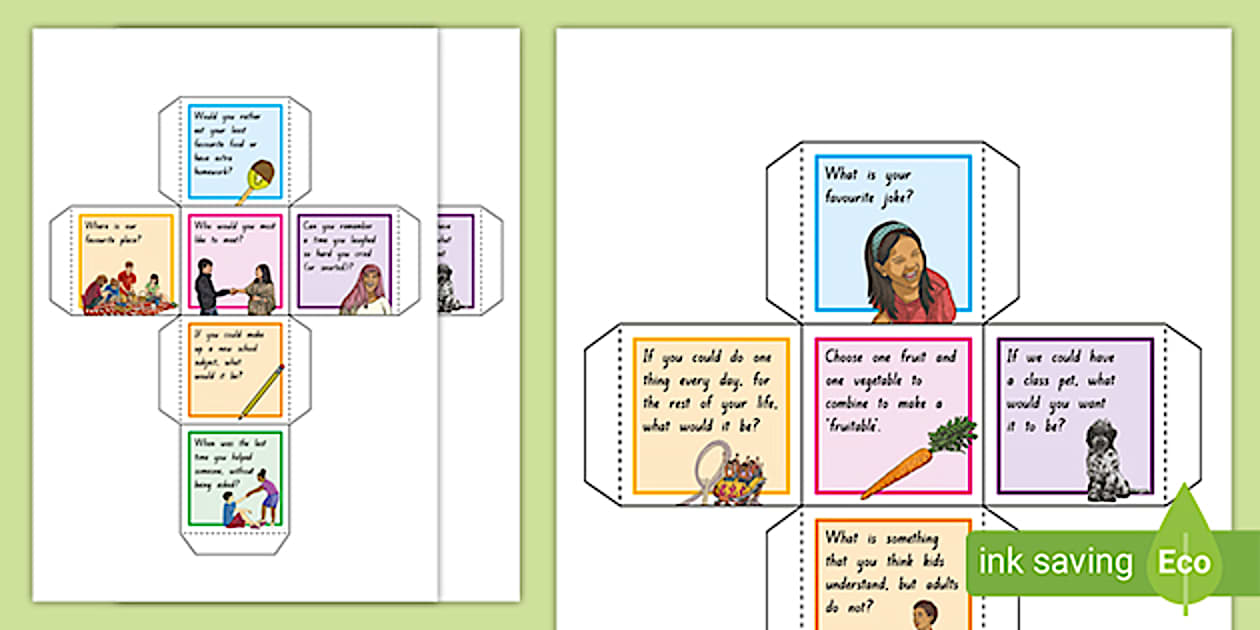 Conversation Starter Dice Activity (teacher made) - Twinkl