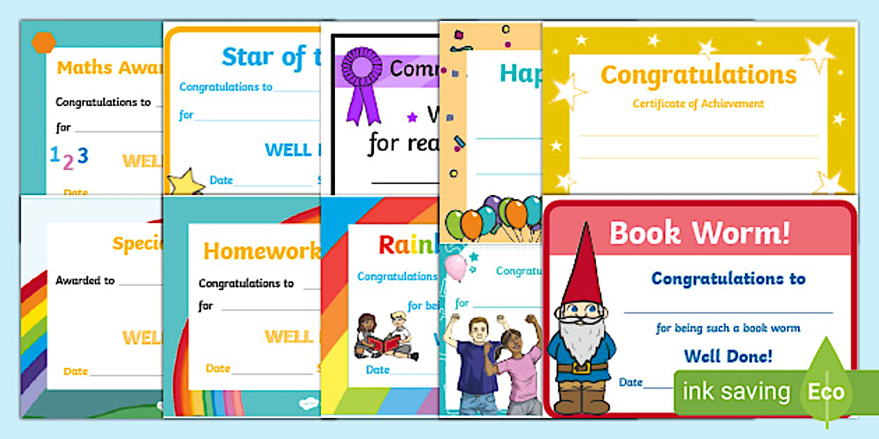 Editable Certificate and Award Variety Pack (teacher made)