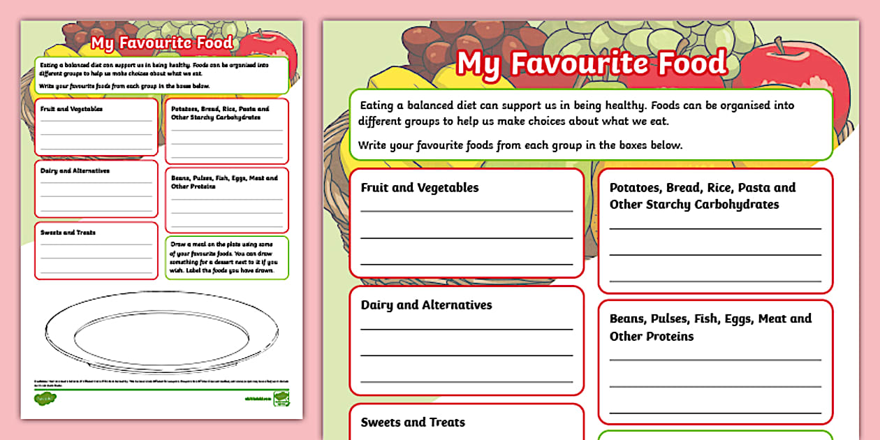 My Favourite Food KS2 Activity Sheet - Twinkl
