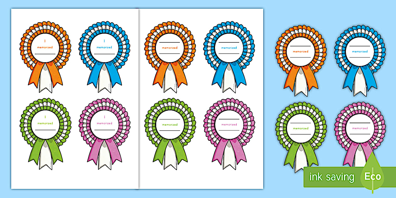 Memory Verse Rosette Award Certificates - Twinkl