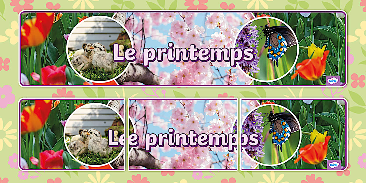 Banderole d'affichage : Le printemps (Hecho por educadores)
