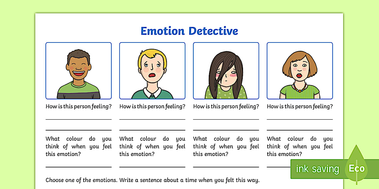 Emotion Detective Worksheet / Worksheet (teacher made)