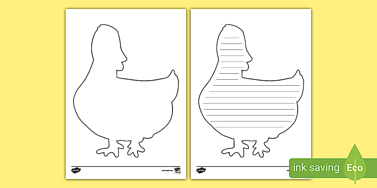 Duck Outline Writing Frame (teacher made) - Twinkl