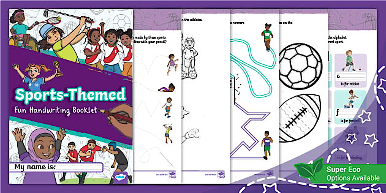 Sports-Themed Handwriting Booklet Age 5-7 | Parent Activity