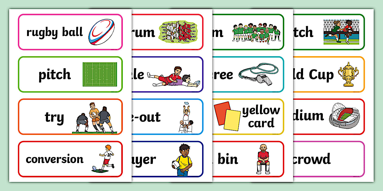 Rugby World Cup Word Cards