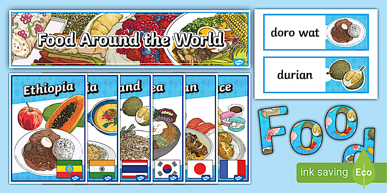 Food Around the World Display Pack (teacher made) - Twinkl