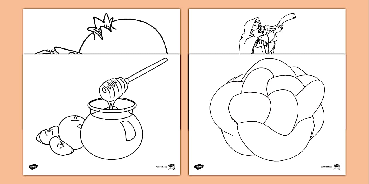 Rosh Hashanah Coloring Sheets for Kids | Twinkl USA - Twinkl