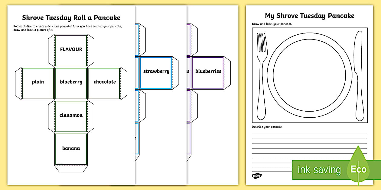 Shrove Tuesday Roll a Pancake Activity (teacher made)