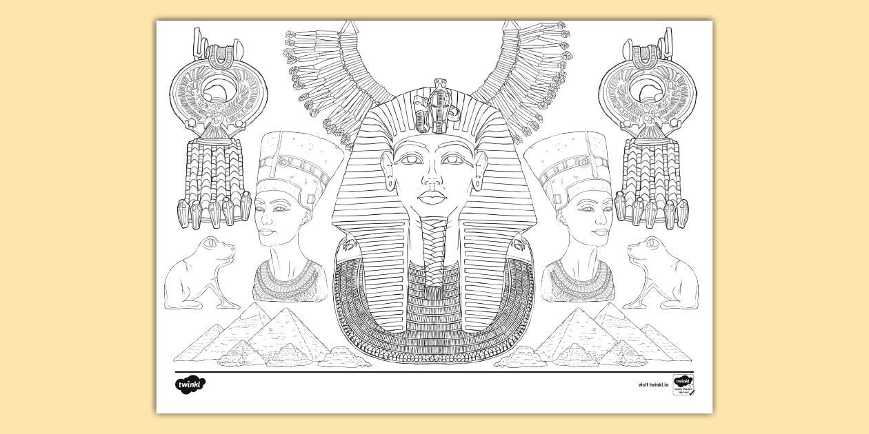 Egyptian Colouring Doodles Sheet (teacher made) - Twinkl