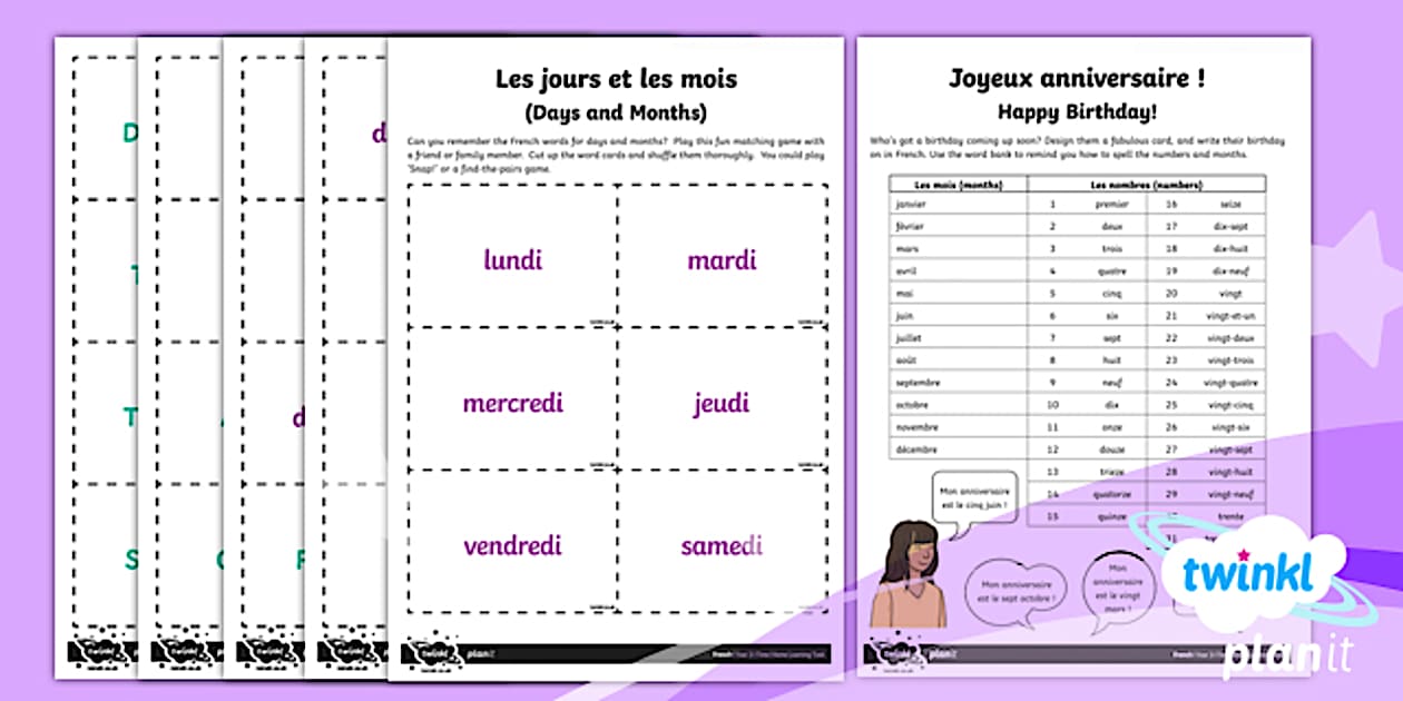 French Games KS2 - French:Time Year 3 Home Learning Tasks