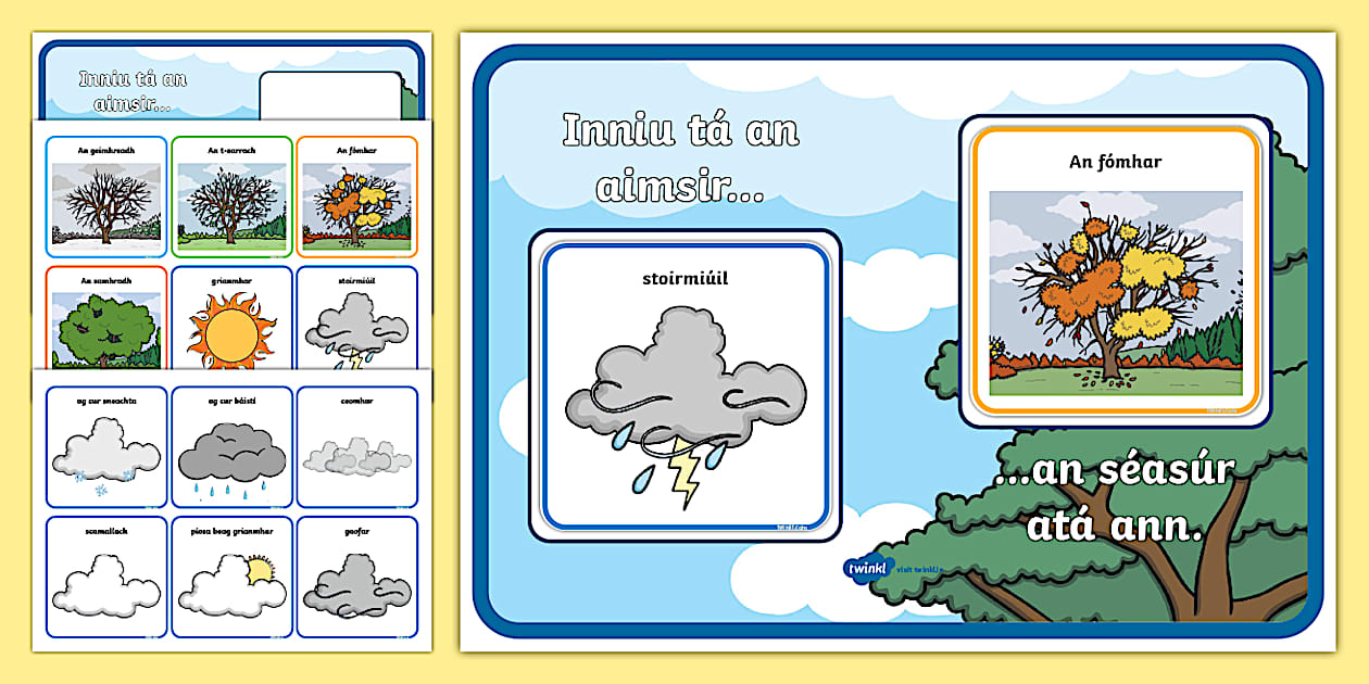 Weather Phrases in Irish | Twinkl (teacher made) - Twinkl