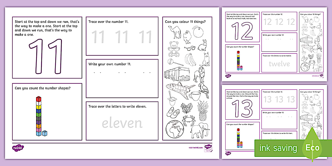 Number Pack Numbers 11-20 Activity Mat - EYFS Maths General, maths, math,