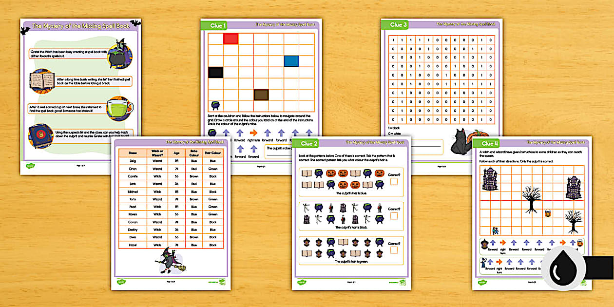 Halloween-Themed Unplugged Coding Mystery (teacher made)