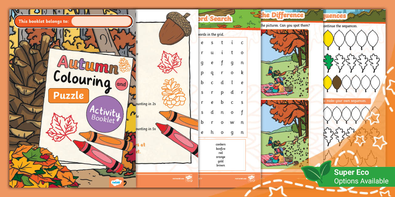Autumn Colouring and Puzzle Activity Booklet (Ages 5 - 7)