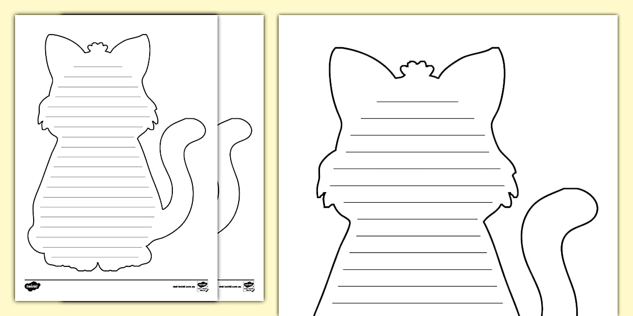 Cat Writing Template (ティーチャーメイド) - Twinkl