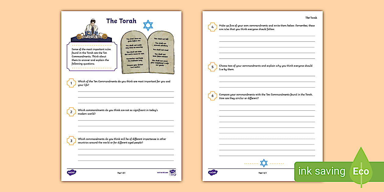 KS2 The Torah Activity (teacher made) - Twinkl