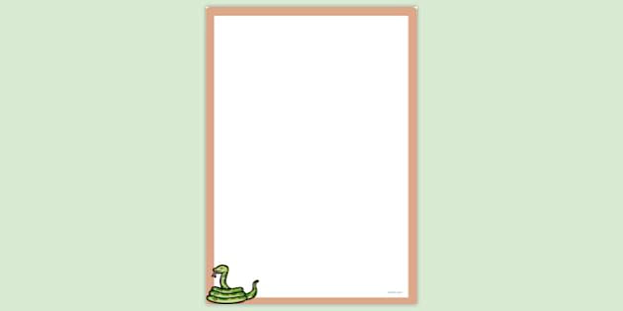 Simple Blank Snake Page Border | Page Borders | Twinkl