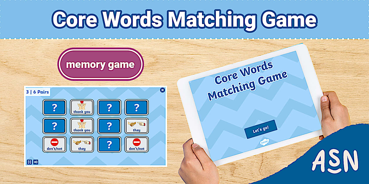 Core Words Interactive Matching Activity