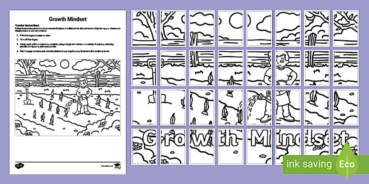 Growth Mindset Collaborative Art Activity Sheets - Twinkl