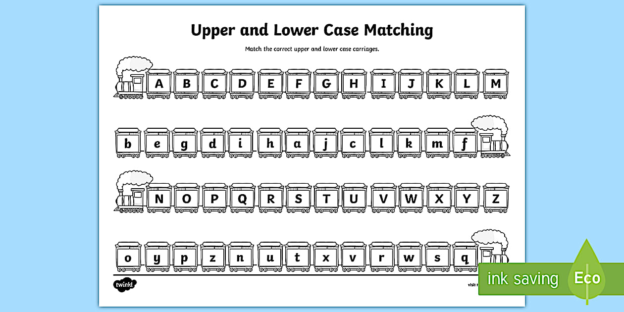 Capital letters and lowercase letters worksheet | Twinkl